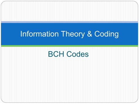 Bch Codes Pptx Programming Languages Computing