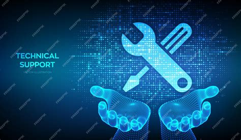 Premium Vector Technical Support Icon Made With Binary Code In