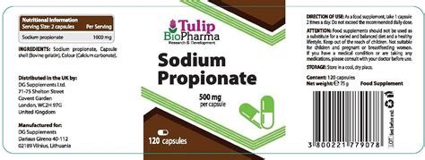 Sodium Propionate 500mg 120 Capsules High Strength Supplement 3rd