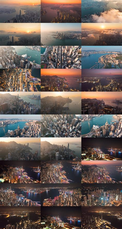 4k合集 香港航拍白天夜景 视频素材下载