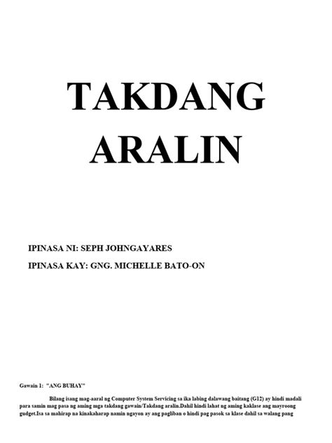 Takdang Aralin Pdf
