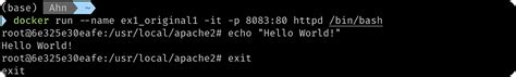 Docker 컨테이너 개조 컨테이너에서 리눅스 명령어 실행하기