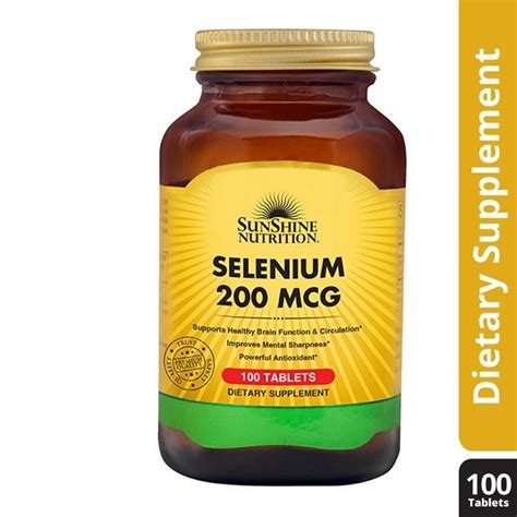Sunshine Nutrition Selenium 200 Mcg Tabs 100s Alnajm Alraed Tr Llc
