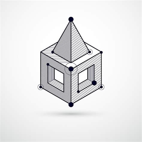 Premium Vector Isometric Abstract Black And White Background With
