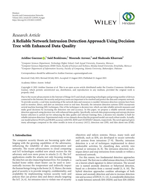 pdf a reliable network intrusion detection approach using decision