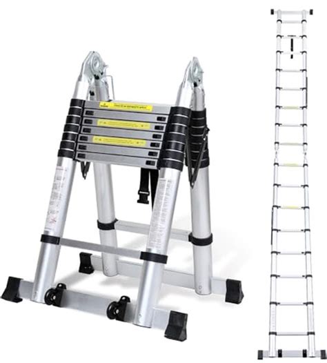 Telescopische Aluminium Vouwladder Uittrekbare Ladder Tot 5m