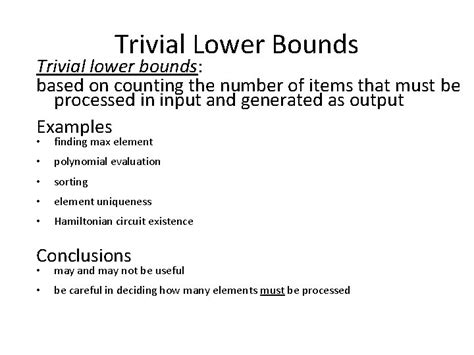 Lower Bound Theory Lower Bounds Lower Bound An