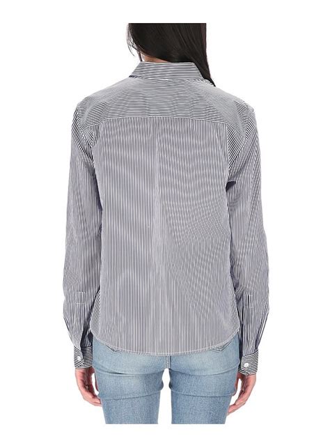 Saint Laurent생로랑 Saint Laurent 생로랑 모노그램 695999 Y6e76 9091 여성 스트라이프 셔츠 Sivillage 에스아이빌리지