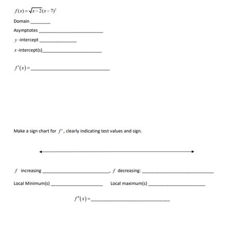Solved F X X−2 X−7 2 Domain Asymptotes Y Intercept