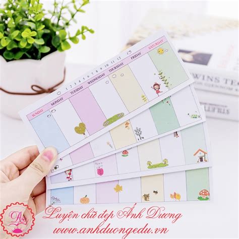 Giấy Note Thời Gian Biểu Công Ty Tnhh Thiết Bị Giáo Dục Ánh Dương