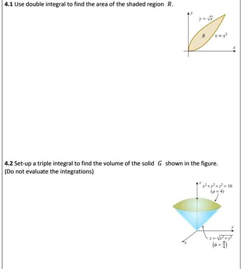solved 4 1 use double integral to find the area of the shaded region 4