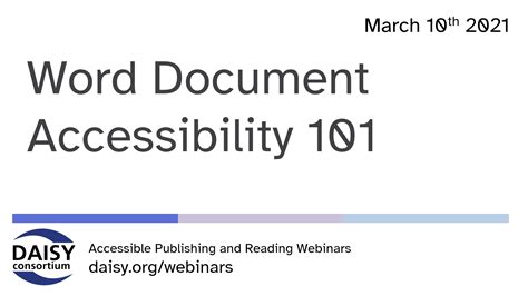 Word Document Accessibility 101 W Inclusive Publishing