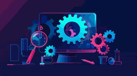 Blue Dark Background Computer Display Brightness Premium Ai Generated