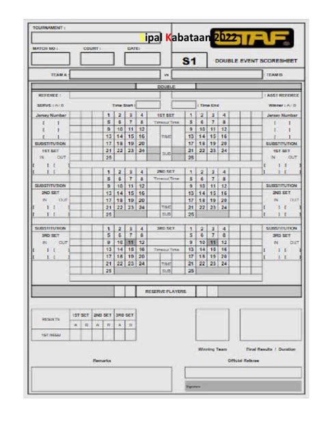 Sepak Score Sheet Pdf