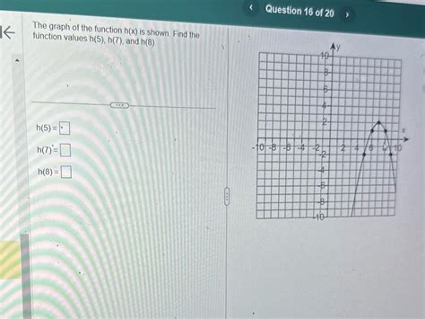 [solved] question 16 of 20 the graph of the function h x is shown