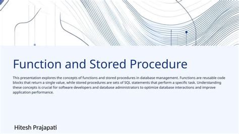 Function And Stored Procedure Hitesh Prajapati Pptx