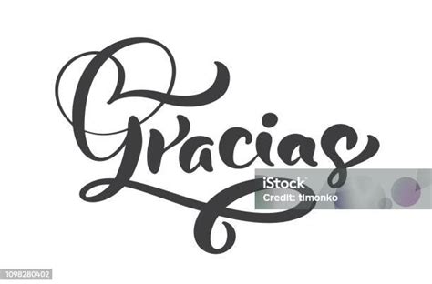 감사 서 면된 글자를 손 현대 브러시 서 예입니다 스페인에서 감사 배경에 고립 벡터 일러스트 레이 션 감사합니다에 대한 스톡 벡터 아트 및 기타 이미지 Istock