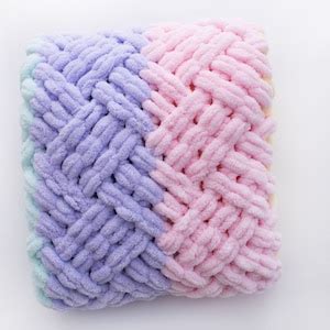 SET Beginners Loop Yarn Blanket Pattern Do It Yourself Alize Puffy Blanket Pattern PDF