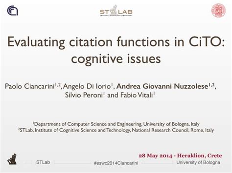 Evaluating Citation Functions In Cito Cognitive Issues Pdf