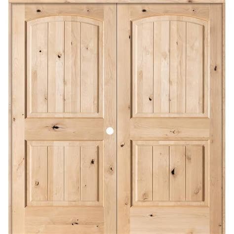 Krosswood Doors 48 In X 80 In Rustic Knotty Alder Solid Core Double