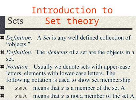 Ppt Introduction To Set Theory Ways Of Describing Sets Dokumen Tips