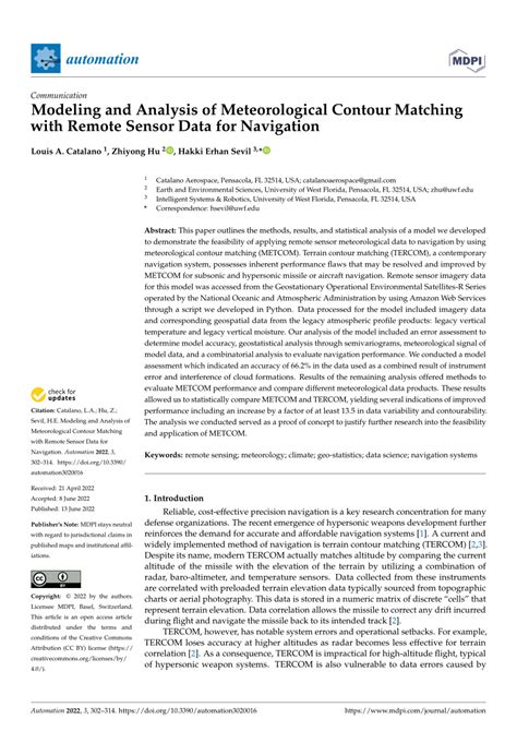 Pdf Modeling And Analysis Of Meteorological Contour Matching With