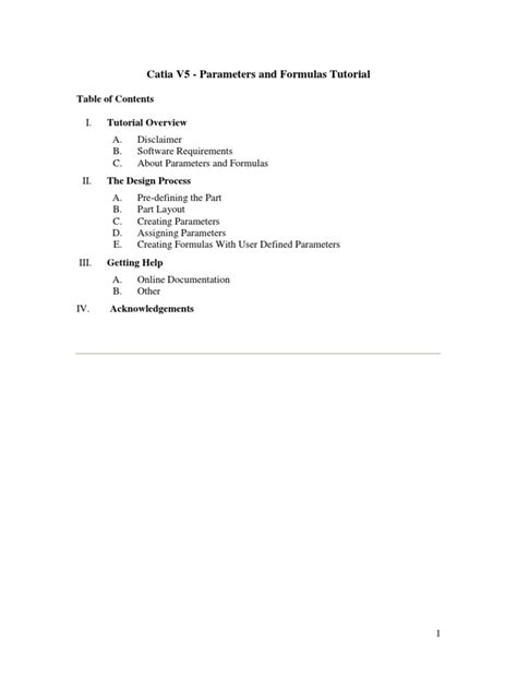 Catia V5 Parameters And Formulas Guide Pdf Parameter Computer Programming Formula