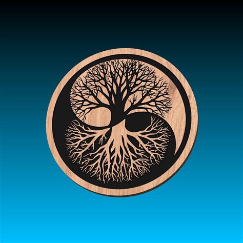 Tree Of Life Ying Yang SVG File For Woodworking CNC Printing And Lasering Etsy