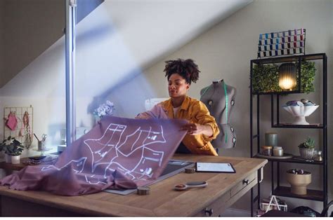 Digital Lamp Projects Sewing Patterns Onto Your Table Yanko Design