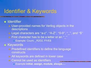 Verilog Hardware Description Language Ppt