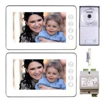 Wire Video Intercom System Kit Two Resident Button Panel System Home Security Video Monitors
