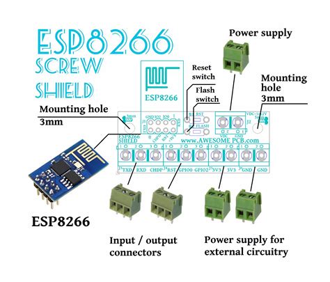 Esp8266 Wi Fi Screw Shield