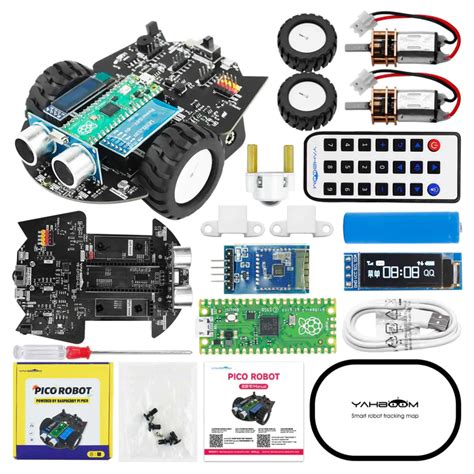Raspberry Pi Pico Intelligent Robot Car Kit With Pico Obstacle Tracking And Avoidance