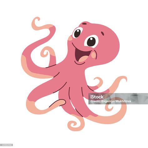 귀여운 만화 문어 캐릭터 벡터 흰색 배경에 그림 아이 같은 스타일의 귀여운 그림 0명에 대한 스톡 벡터 아트 및 기타 이미지 0명 개체 그룹 귀여운 Istock