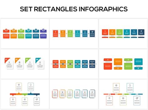 Premium Vector Set Rectangles Infographics With 4 5 6 Steps Options