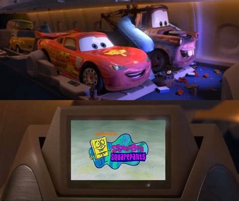 Lightning Mcqueen And Mater Watch Spongebob By Awesomekela1234 On
