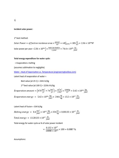 Assignment 1 Solution1 Pdf Water Latent Heat
