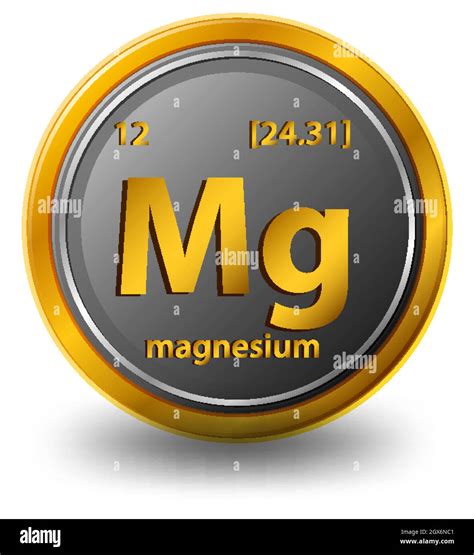 Magnesium Chemical Element Chemical Symbol With Atomic Number And Atomic Mass Stock Vector