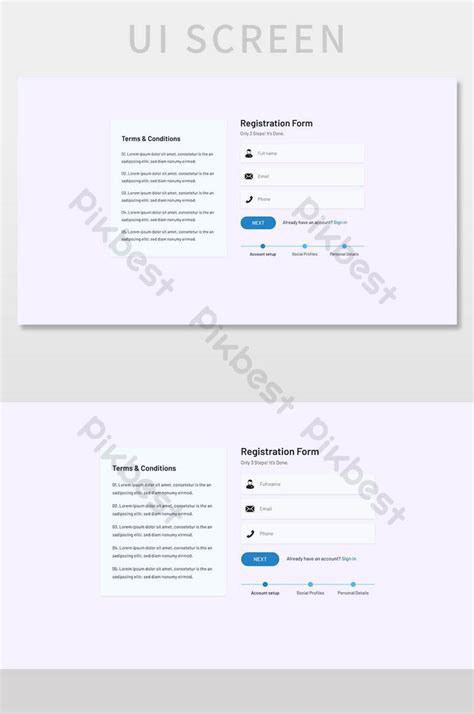 Web Ui Registration Form Ui Screen Ui Psd Free Download Pikbest