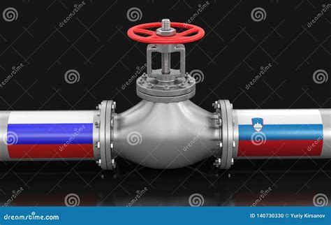 Pipeline With Flags Image With Clipping Path Stock Illustration