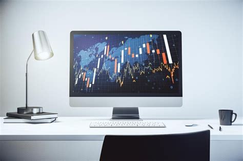 Premium Photo Modern Computer Display With Abstract Financial Graph