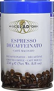 Miscela D Oro Decaffeinated Ground Coffee For Rich Authentic Italian