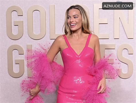 Margot Robbie Sexy Shines In A Stunning Pink Dress At The 81st Golden Globe Awards Aznude