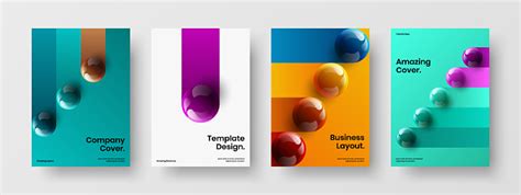 독특한 첫 페이지 A4 벡터 디자인 컨셉 세트 격리 된 3d 공 회사 브로셔 일러스트 번들 A4 용지에 대한 스톡 벡터 아트 및 기타 이미지 Istock