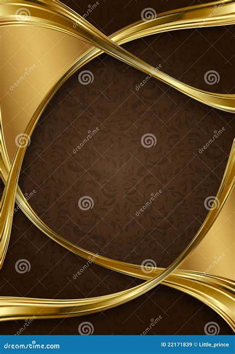 Gold And Brown Abstract Floral Background Stock Vector Illustration