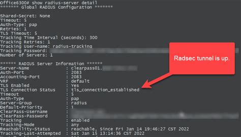 ClearPass Radsec W EST