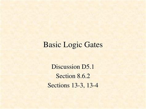 PPT Basic Logic Gates PowerPoint Presentation Free Download ID