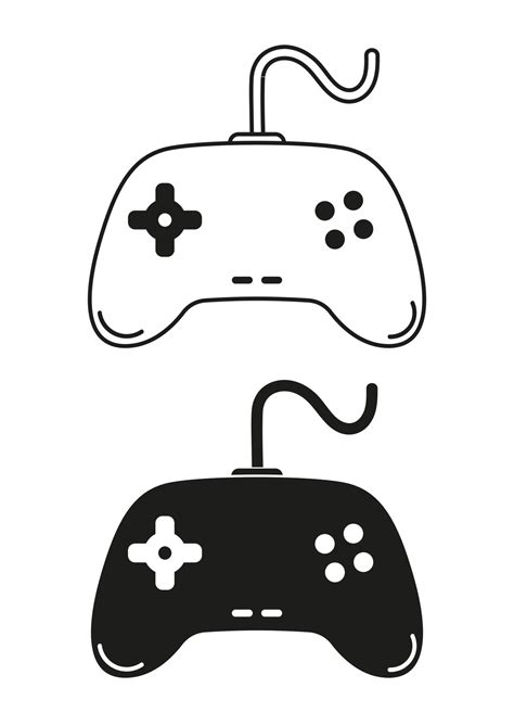 black and white game controller icon flat design vector 14746232 vector
