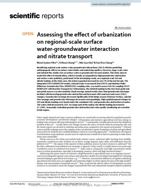 Assessing The Effect Of Urbanization On Regional S Pdf Water