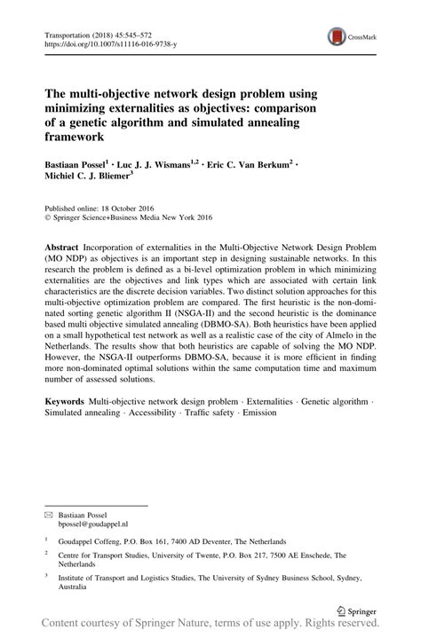 The Multi Objective Network Design Problem Using Minimizing